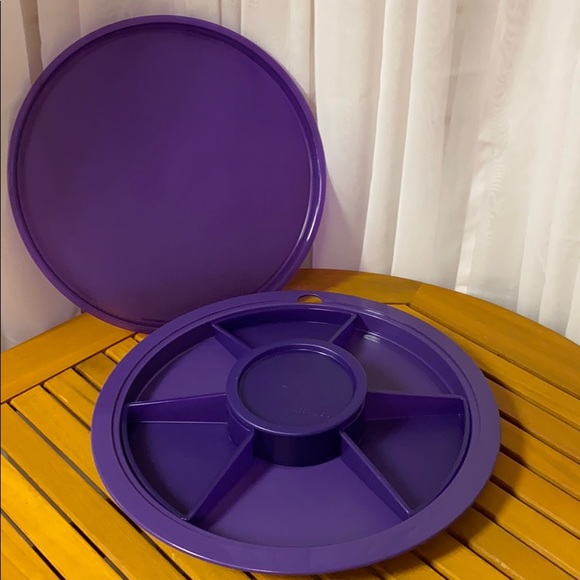 Tupperware | Kitchen | Purple Tupperware Chipdip Or Veggie Serving Tray ...